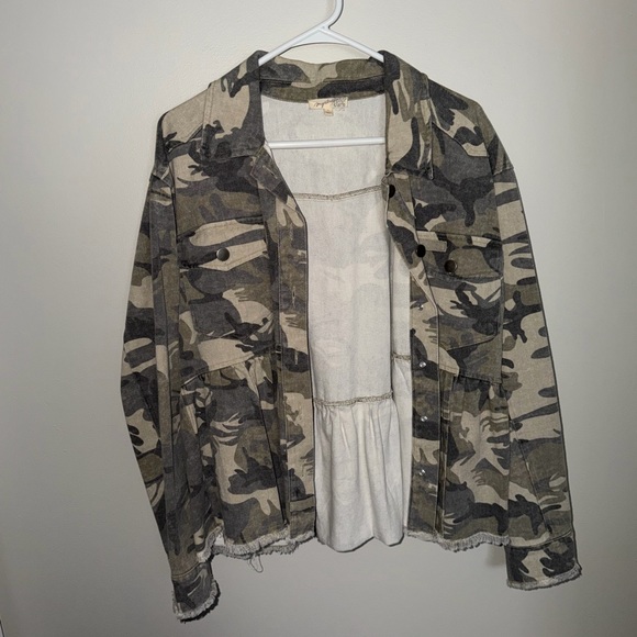Mystree | Jackets & Coats | Mystree Camouflage Jean Jacket | Poshmark
